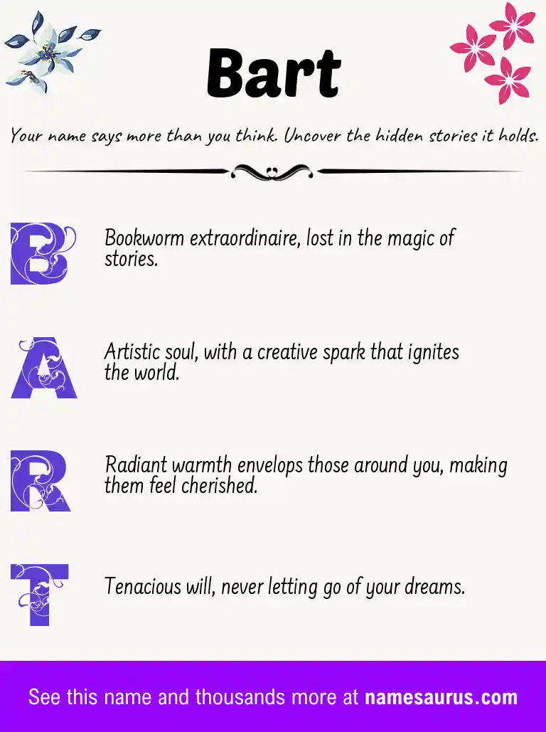 Unveiling Bart: Meaning, Origin, Nicknames, Popularity & More