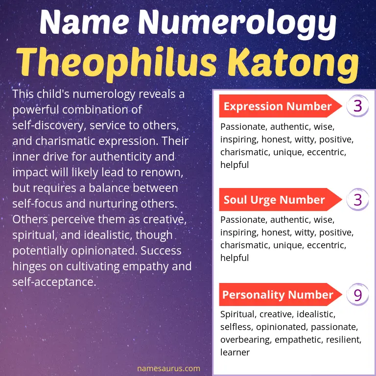 Theophilus Katong’s Numerology: In-Depth Insights